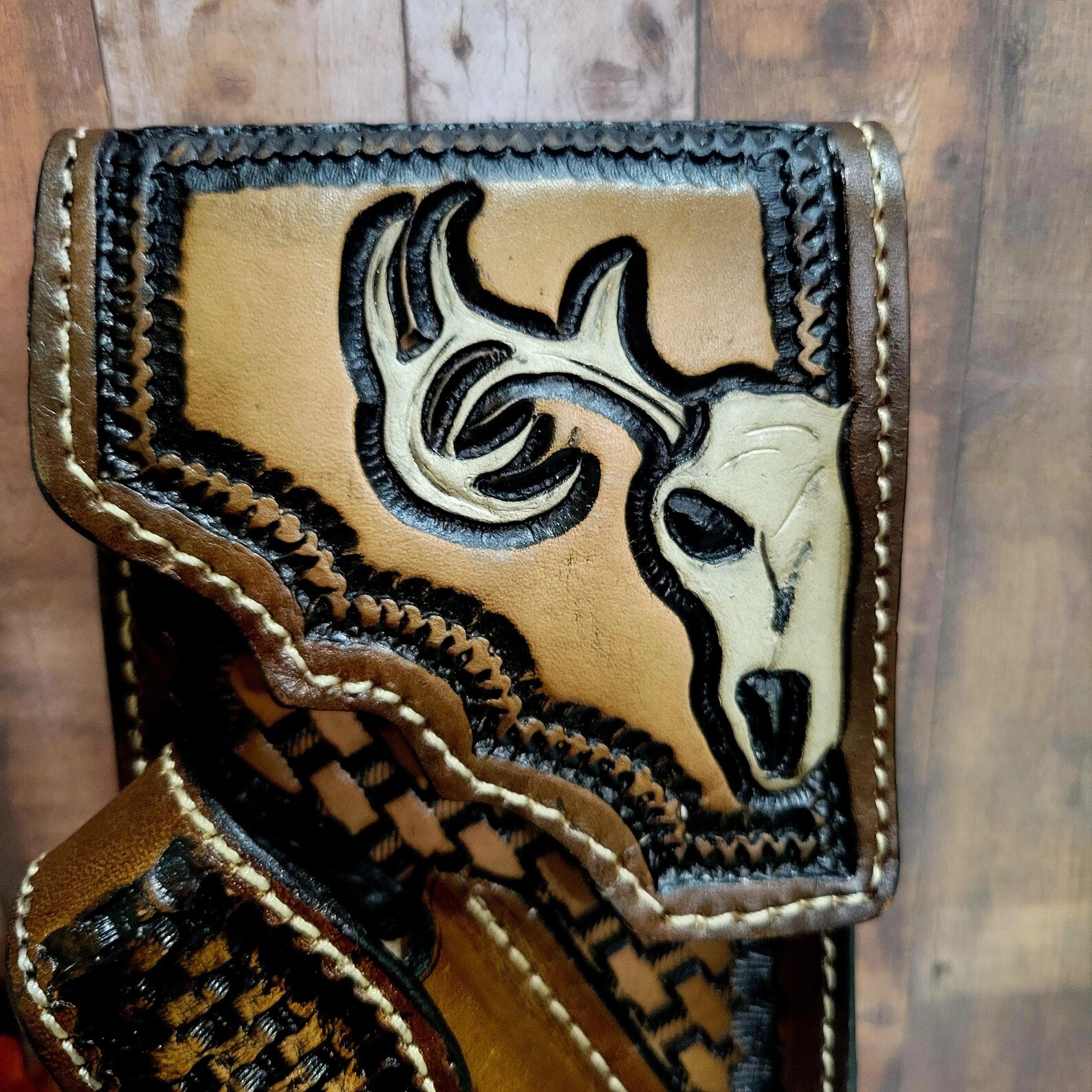 Longhorn Phone Holster With Knife Sheath Western Phone Case Genuine ...