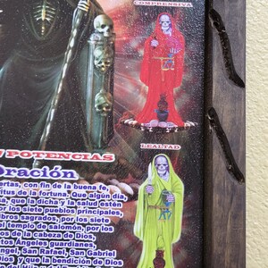 Santa Muerte 7 Potencias Wall Frame With Prayer Santisima Muerte ...