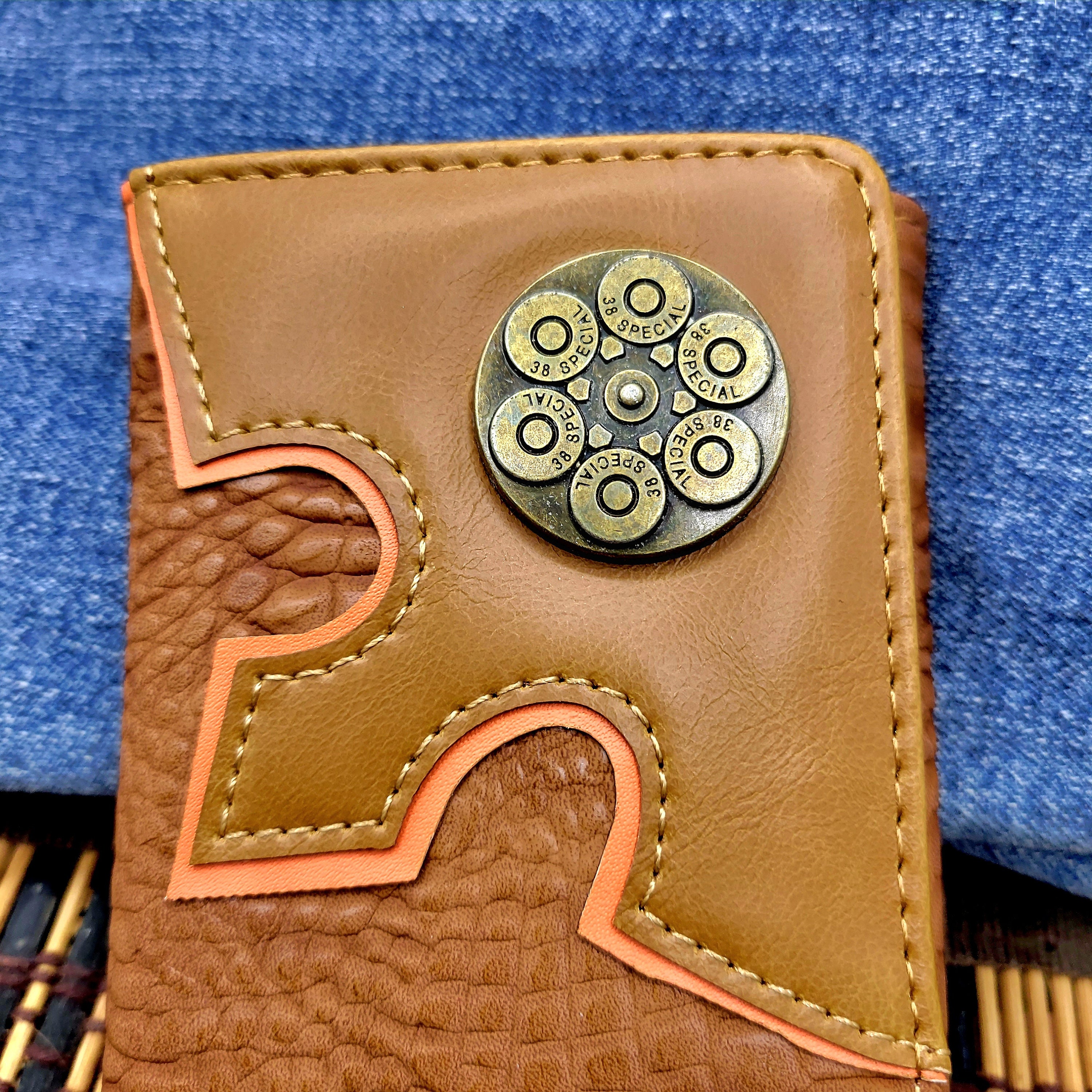 Western Wallet Bullet Concho Western Mens Wallet Trifold Faux Leather ...