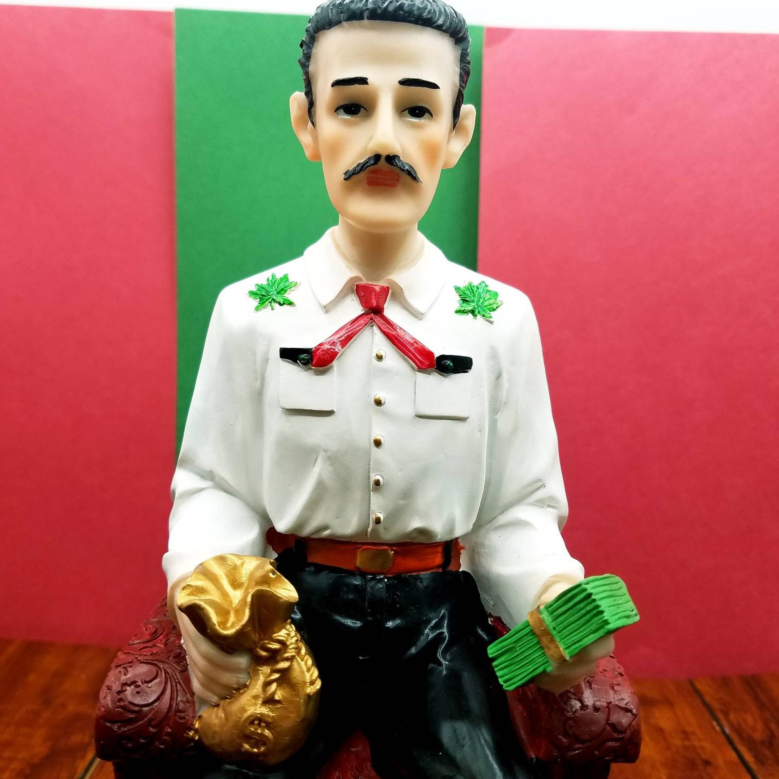 Jesus Malverde 10" Statue Angel of the Poor Sitting on Chair Religious ...
