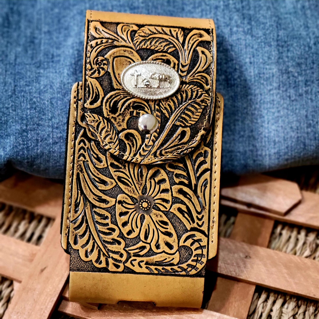 Praying Cowboy Western Phone Holster Cowboy Leather Phone Case Holster ...
