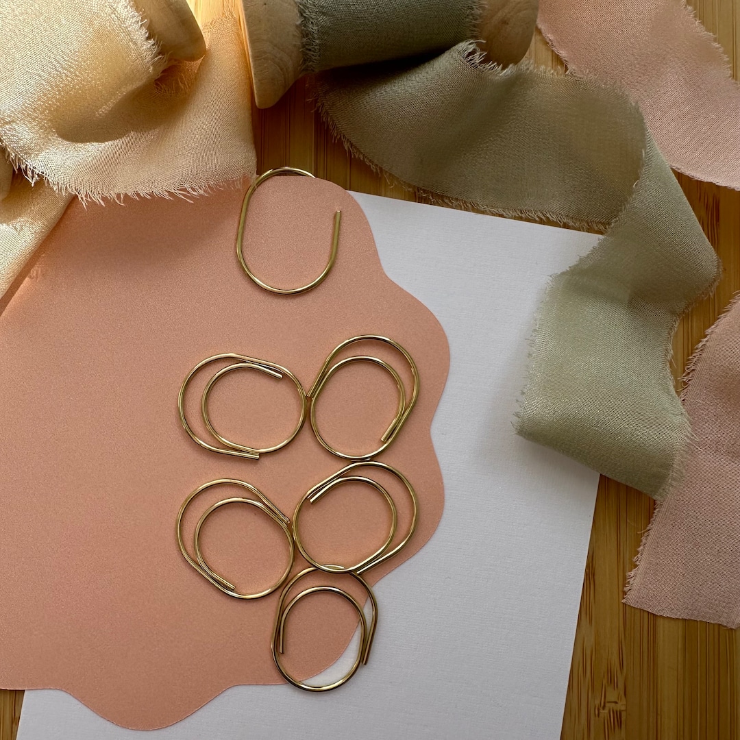 Gold 25mm Oval Paper Clips, Planner Accessories, Desk Stationery ...