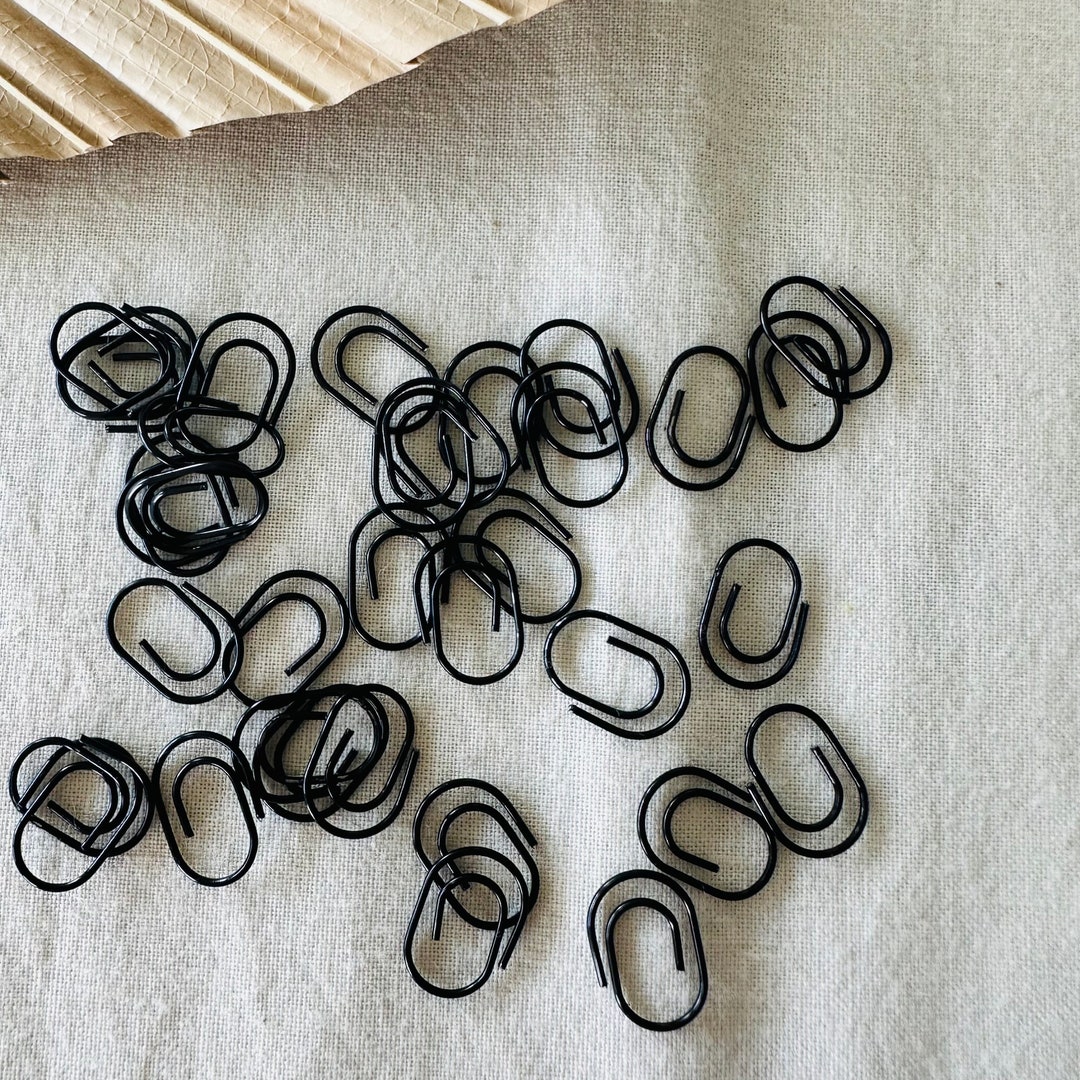 Black 15mm Oval Paper Clips, Planner Accessories, Black Stationery ...