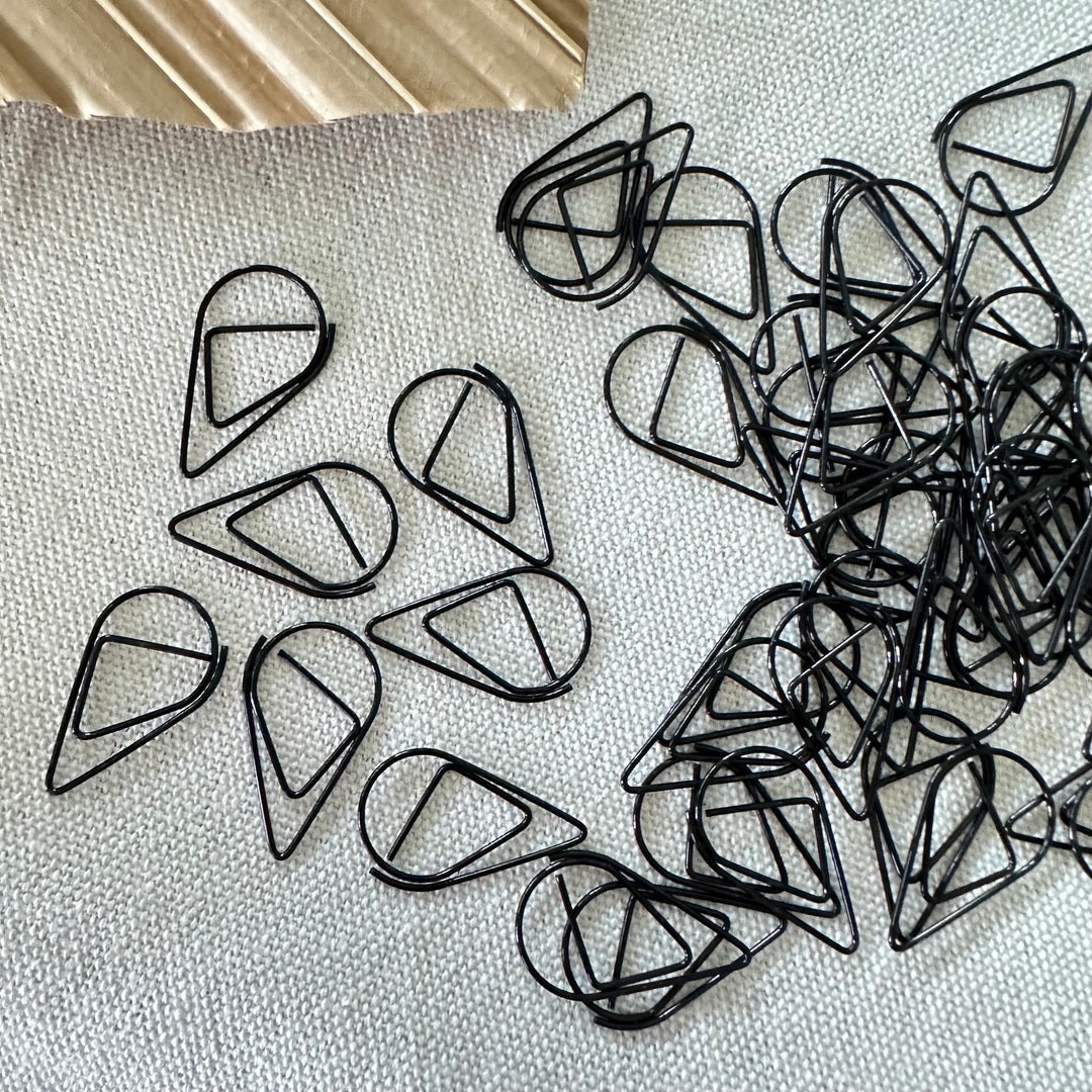 Black Raindrop Paperclips, Wedding Stationery, Scrapbook, Invitation ...
