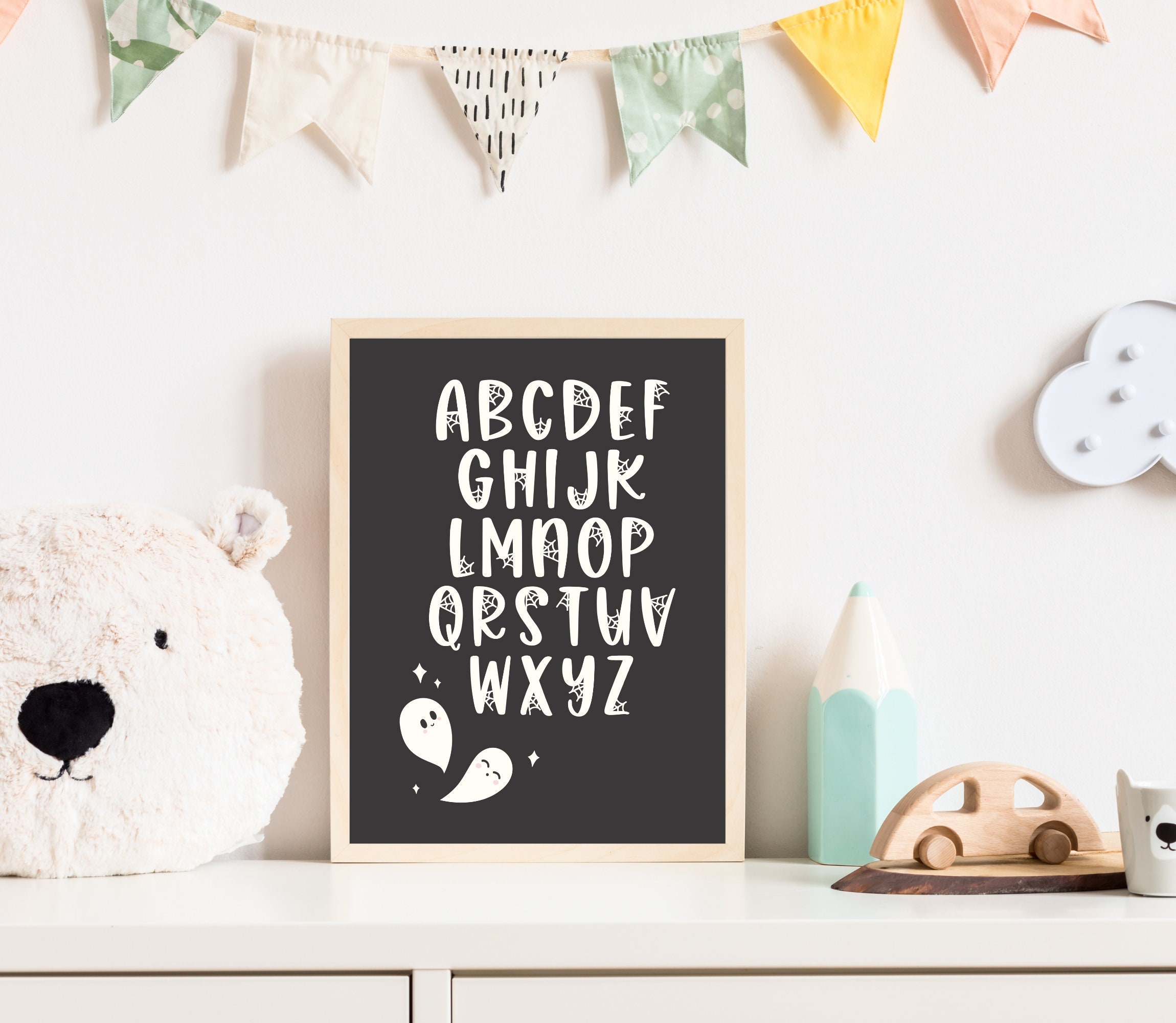 Alphabet Chart, Educational Poster, Halloween Theme, Homeschool Decor ...