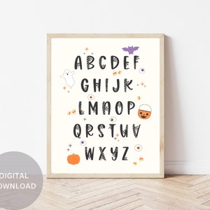 Alphabet Chart, Educational Poster, Halloween Theme, Homeschool Decor ...