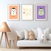 Set of Three Cute Halloween Wall Art, Cute Ghost Art, Ghost Costume ...
