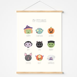 Feelings Chart, Emotions Chart, Educational Poster, Halloween Theme ...
