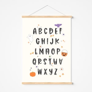 Alphabet Chart, Educational Poster, Halloween Theme, Homeschool Decor ...