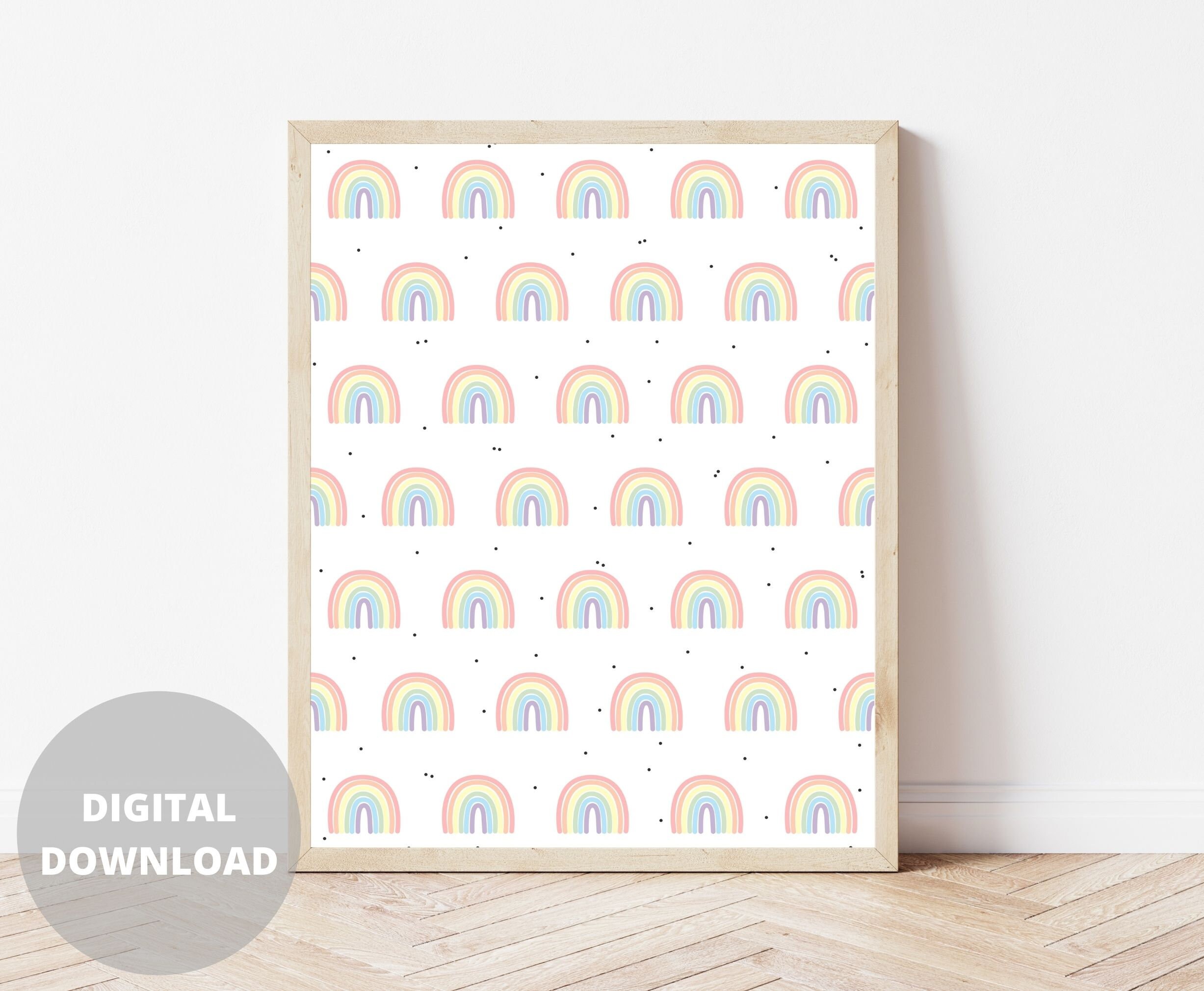 Pastel Rainbow Wall Art Rainbow Pattern Nursery Decor Play - Etsy