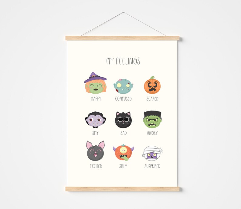 Set of Kids Educational Posters, Halloween Theme, Homeschool Decor ...