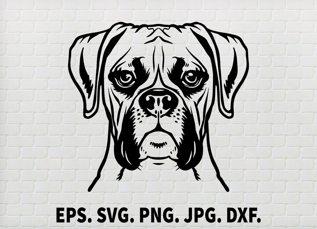 Boxer Svg Dog Cut File, Jpg,svg,eps,png,dxf, Puppy,boxer Silhouette ...