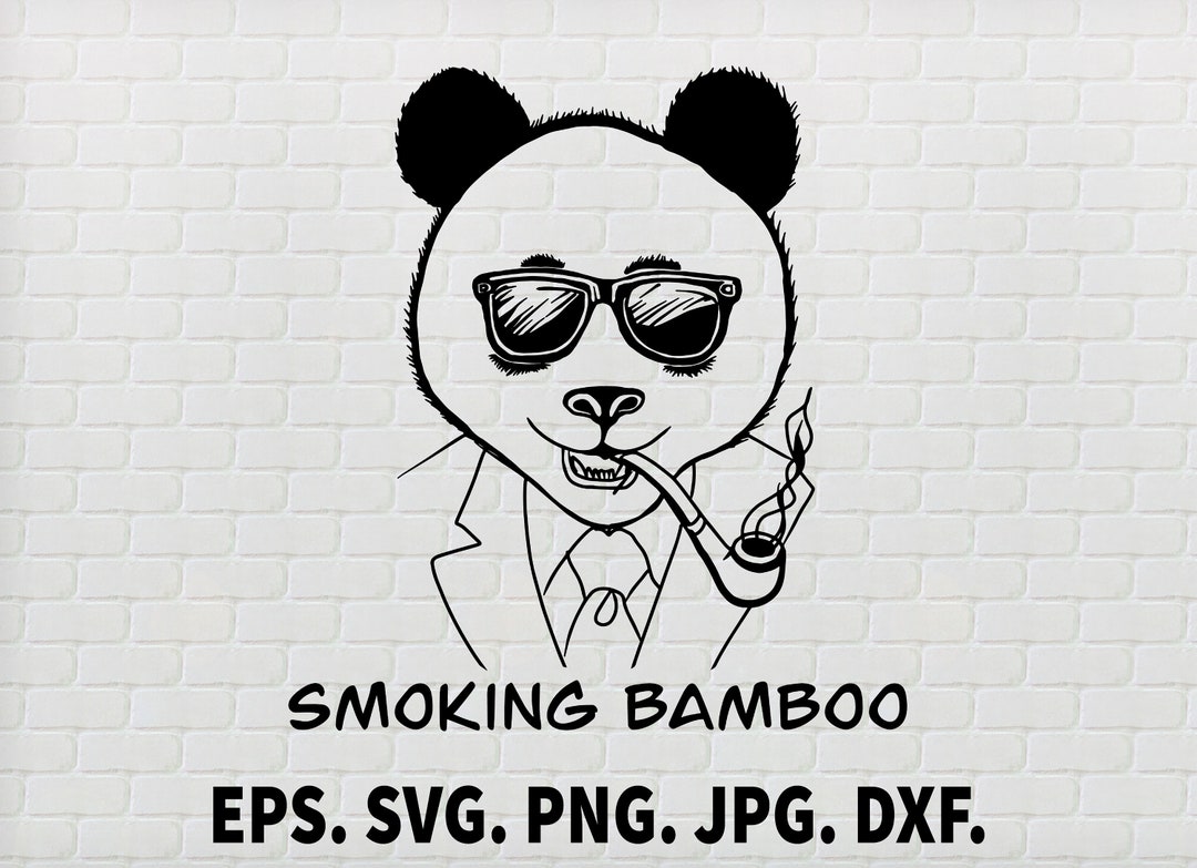 Panda SVG, Smoking SVG, Digital Download, Clipart, Svg File Cricut, Png ...