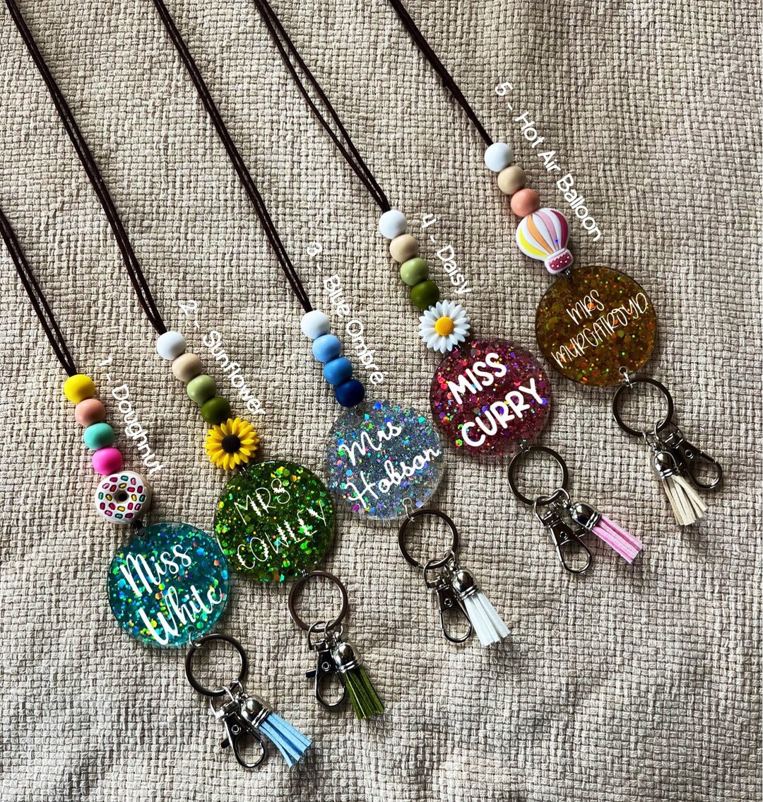 Teacher/teaching Assistant/staff Personalised Name Lanyard/badge Holder ...