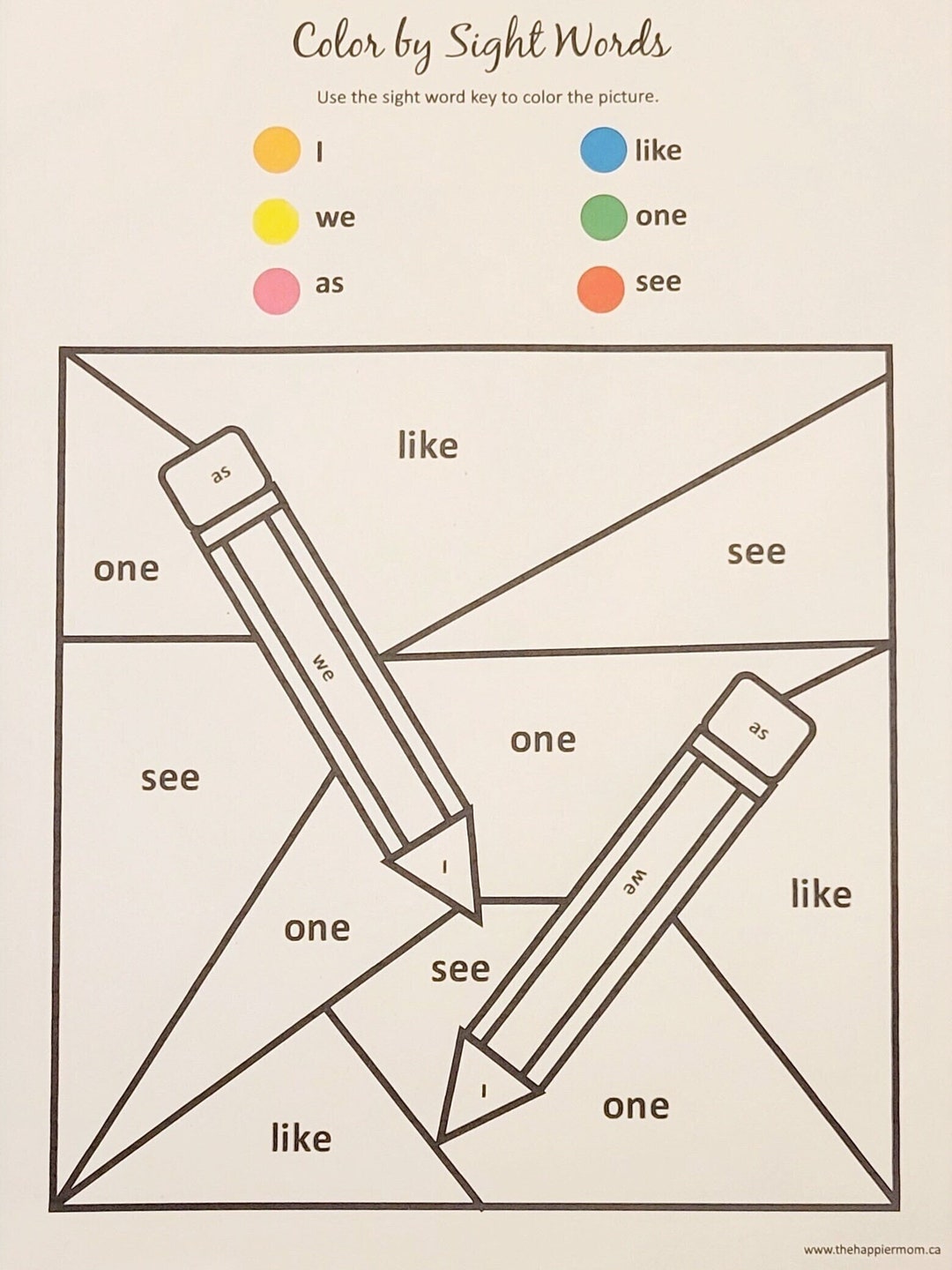 Sight Words Practice Worksheet, Color by Sight Word, Fry 100 Sight ...