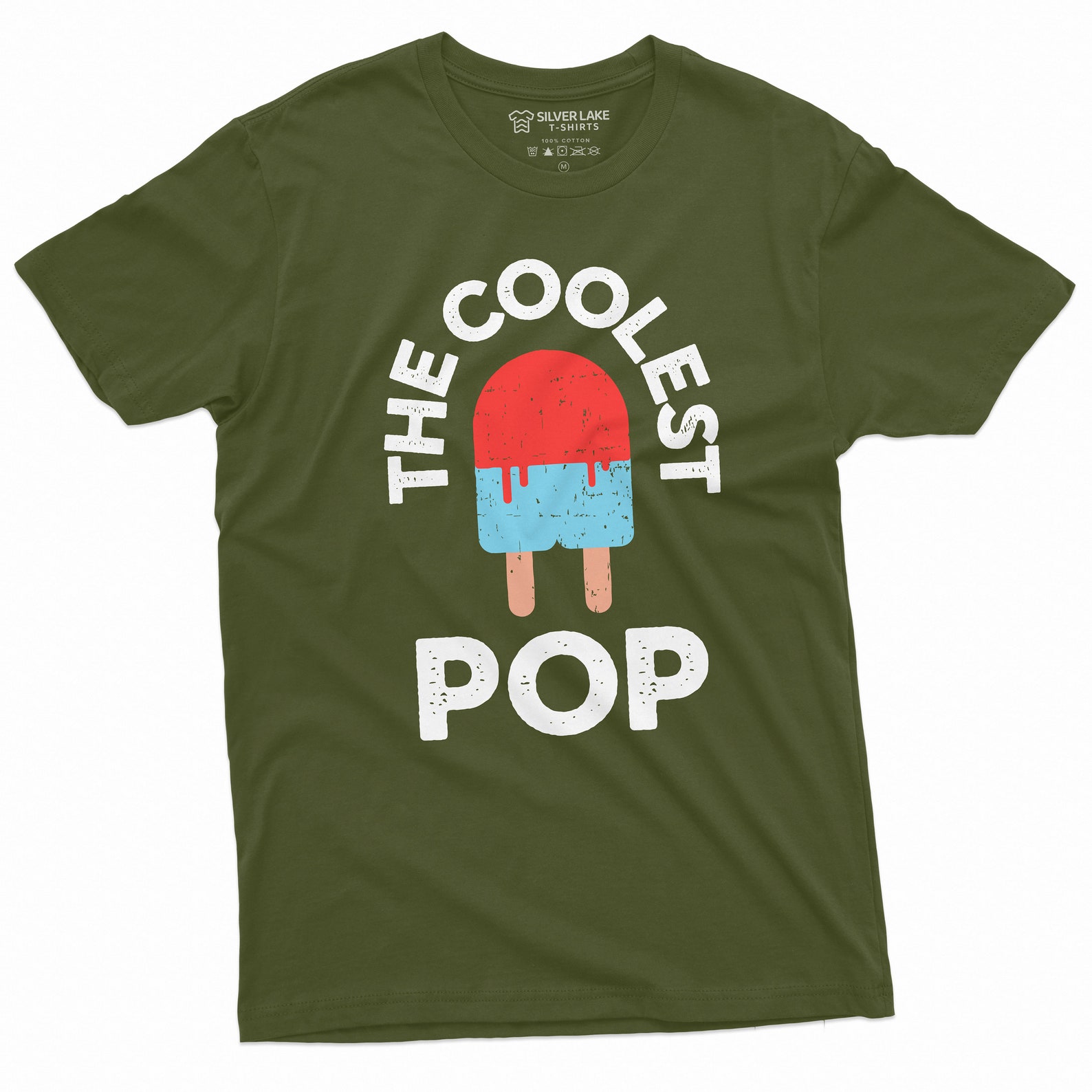 Men's Coolest Pop Tee Shirt Fathers Day Grandpa Papa Tee Shirt Pops ...