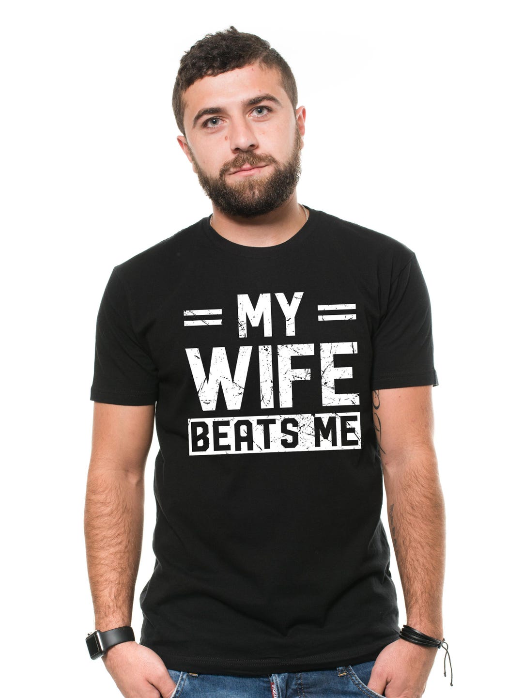 Men's Funny My Wife Beats Me T-shirt Valentine's Day Gift Sarcastic ...