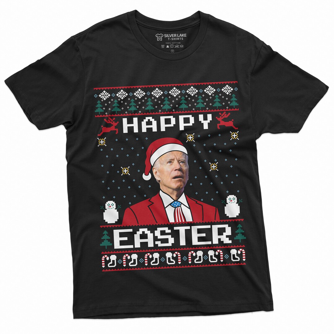 Christmas Funny Political T-shirt Happy Easter Merry Christmas Biden ...