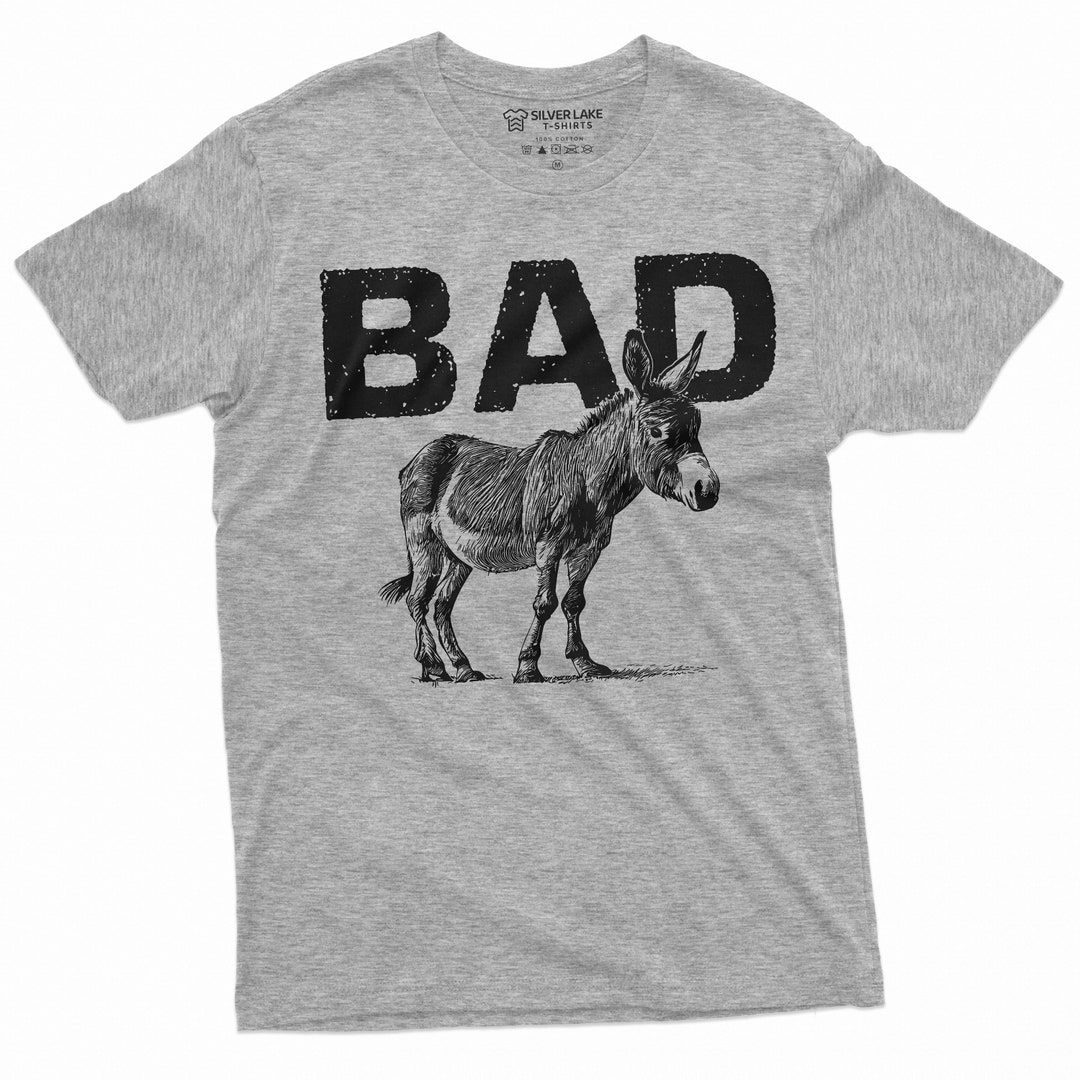 Men's Funny Badass T-shirt Donkey Tee Shirt Humorous Graphic Novelty ...