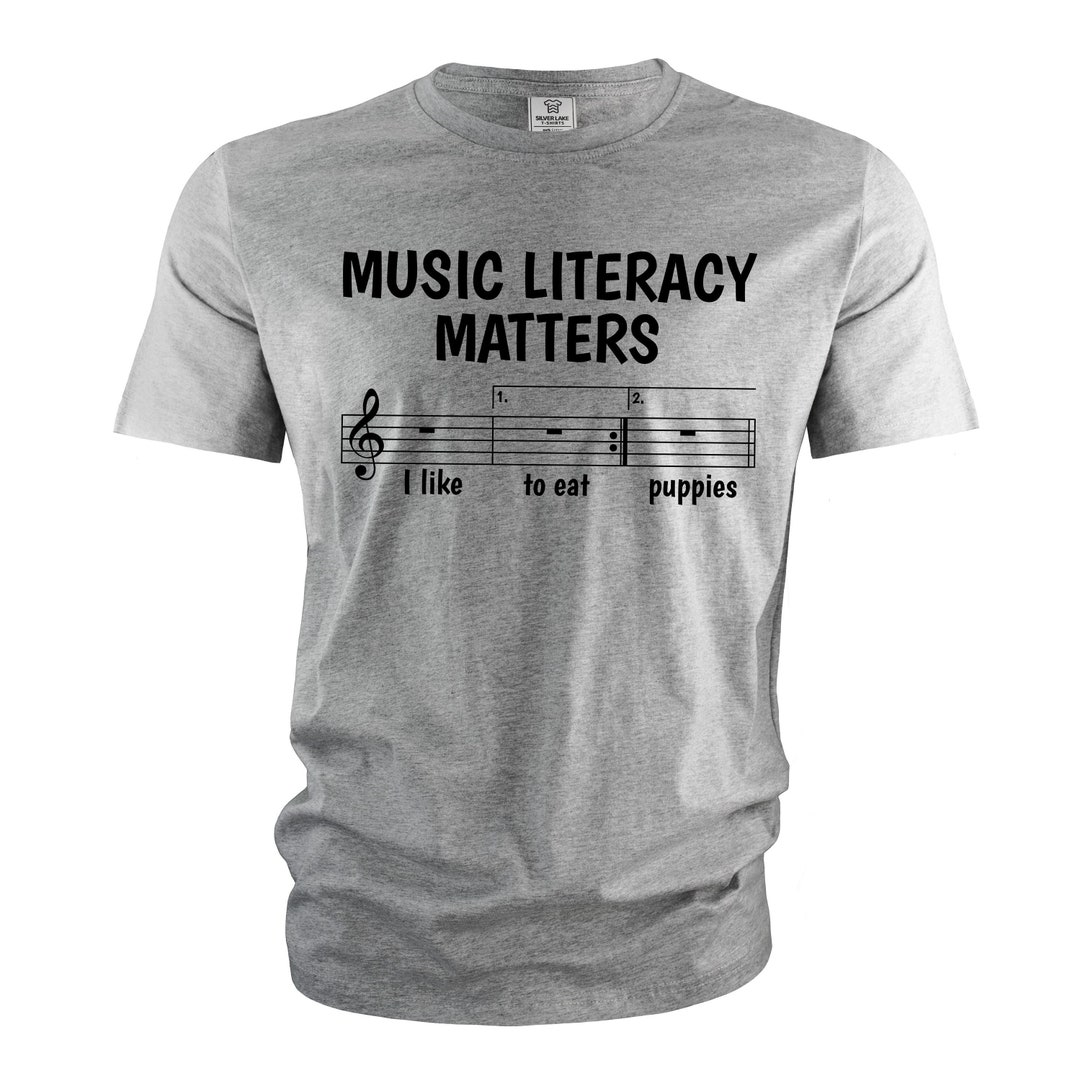 Funny Music T-shirt Music Literacy Matters Funny Musician Musical Notes ...