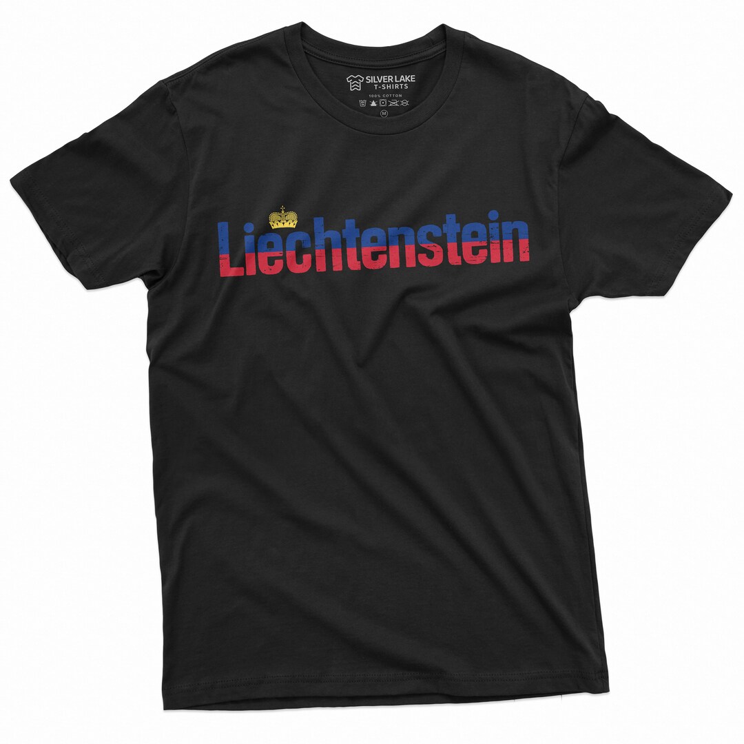 Men's Liechtenstein T-shirt Principality of Liechtenstein Flag Coat of ...