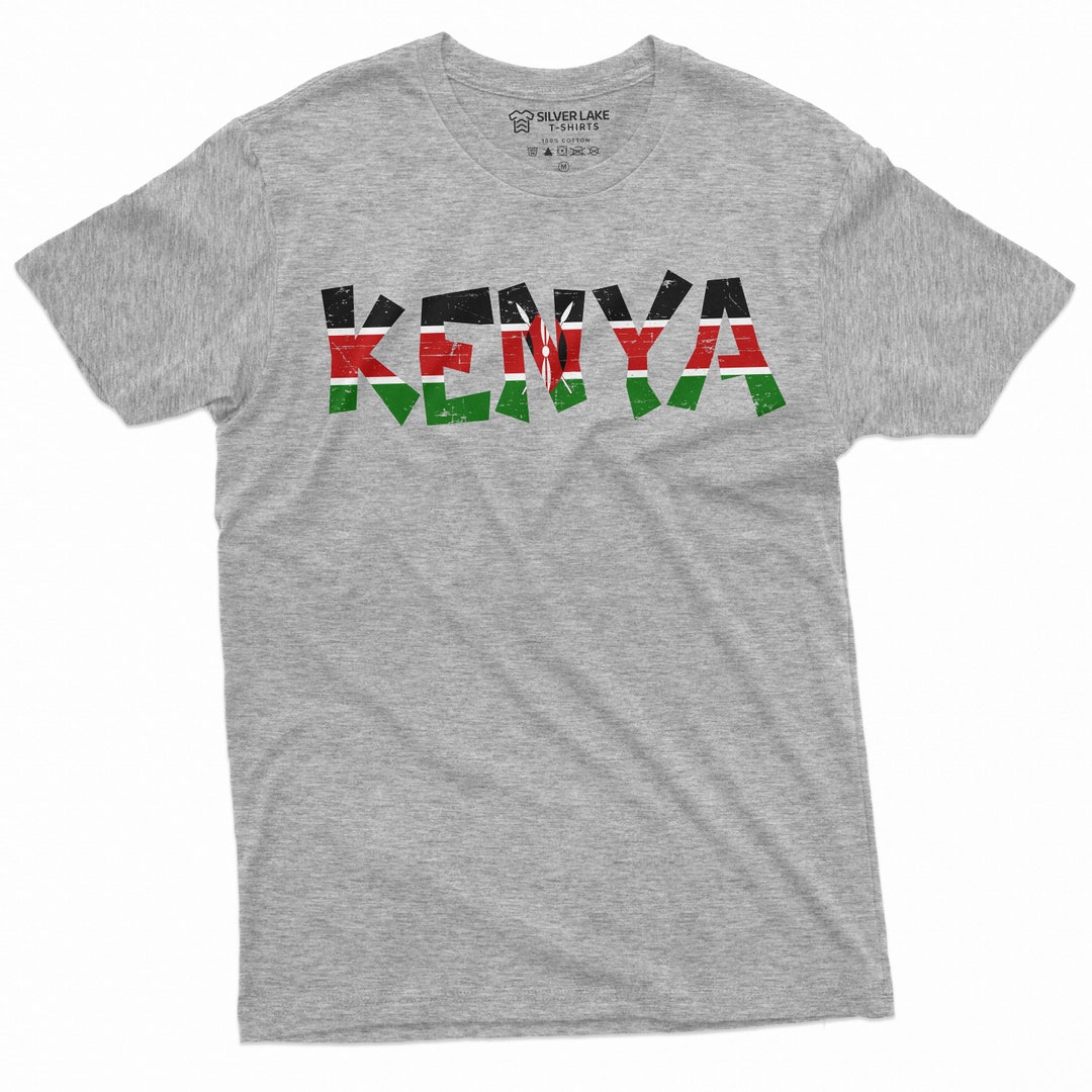 Men's Kenya T-shirt Jamhuri Ya Kenya Kenyan Flag Coat of Arms Country ...