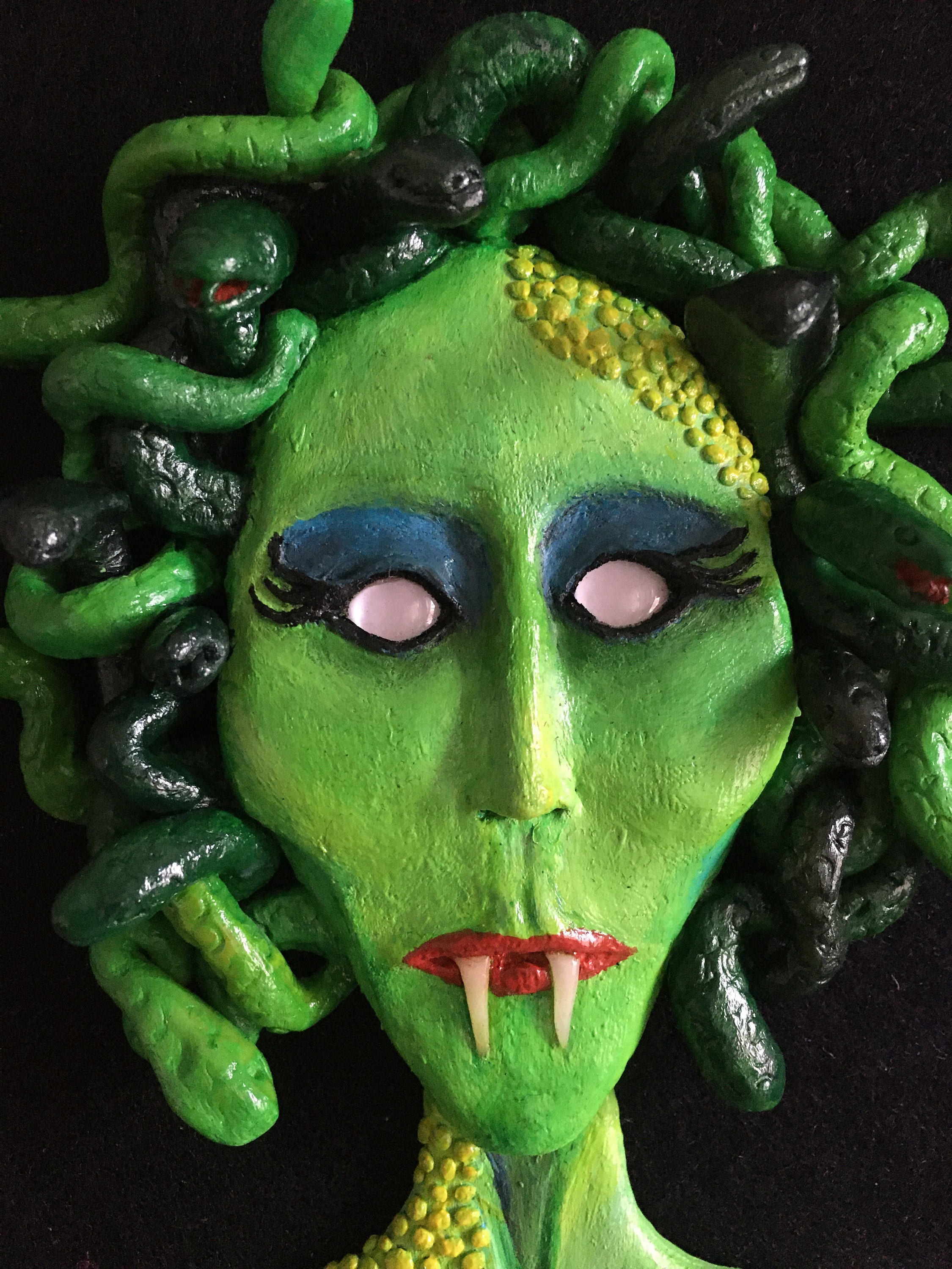 Medusa Wall Art Polymer Clay Medusa Sculpture Framed Art | Etsy