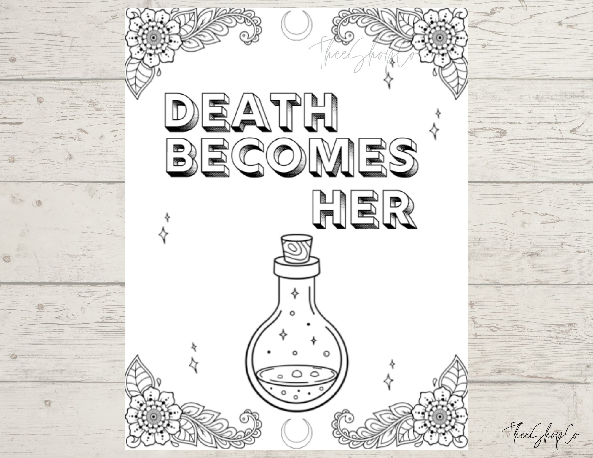 Death Becomes Her Coloring Page/ Printable/ Pdf/png/digital Downloads ...