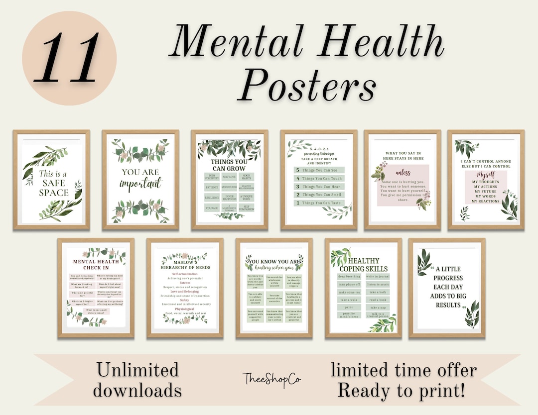 Mental Health Posters/digital Download/wall Art/sale/counselor/teacher ...