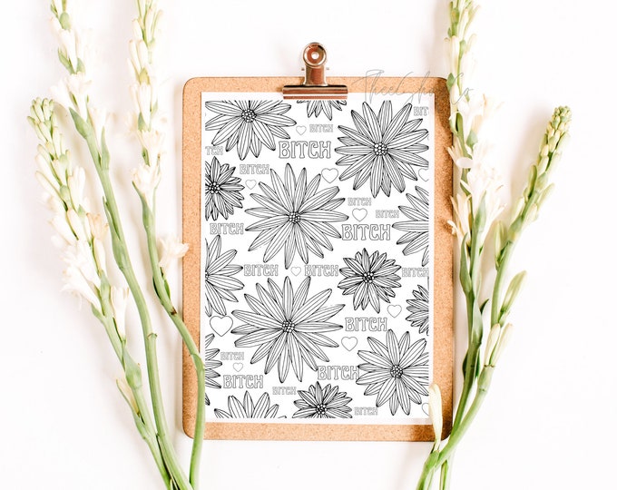 Coloring Page Big Bad Bitch Subversive Coloring Page Print and Color ...