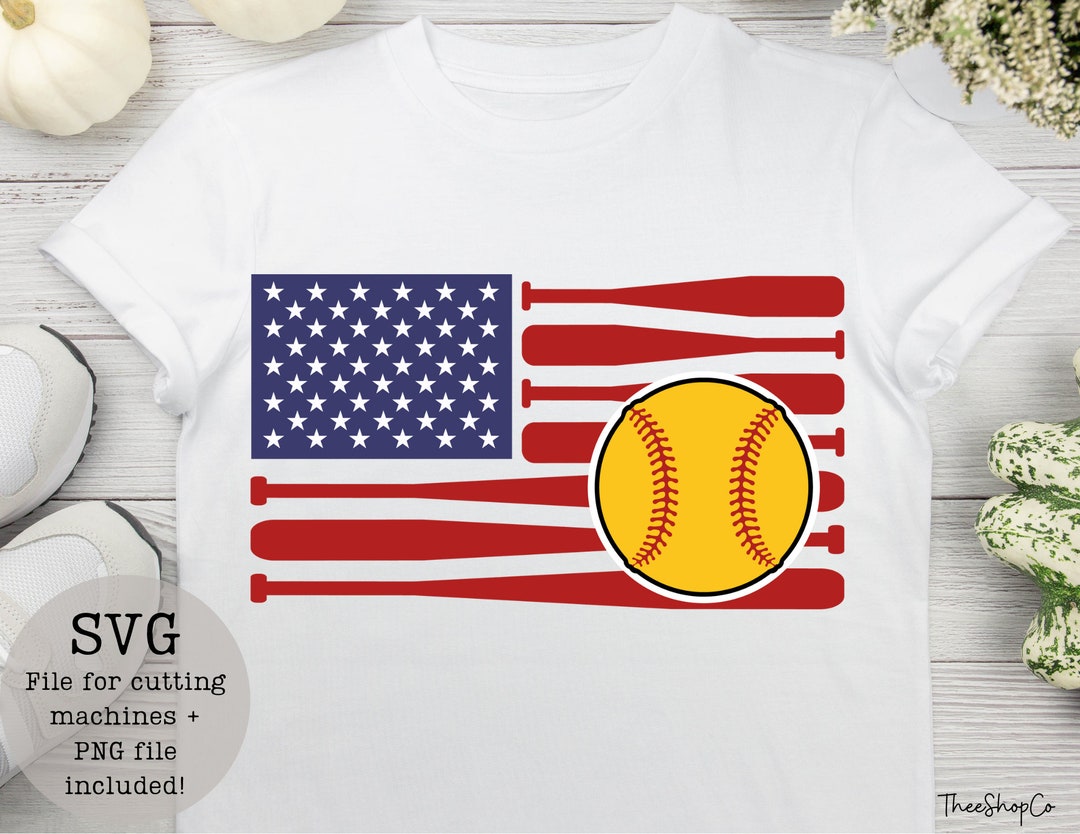 Softball Flag SVG Png/digital Downloads/sales/softball Svg/softball ...