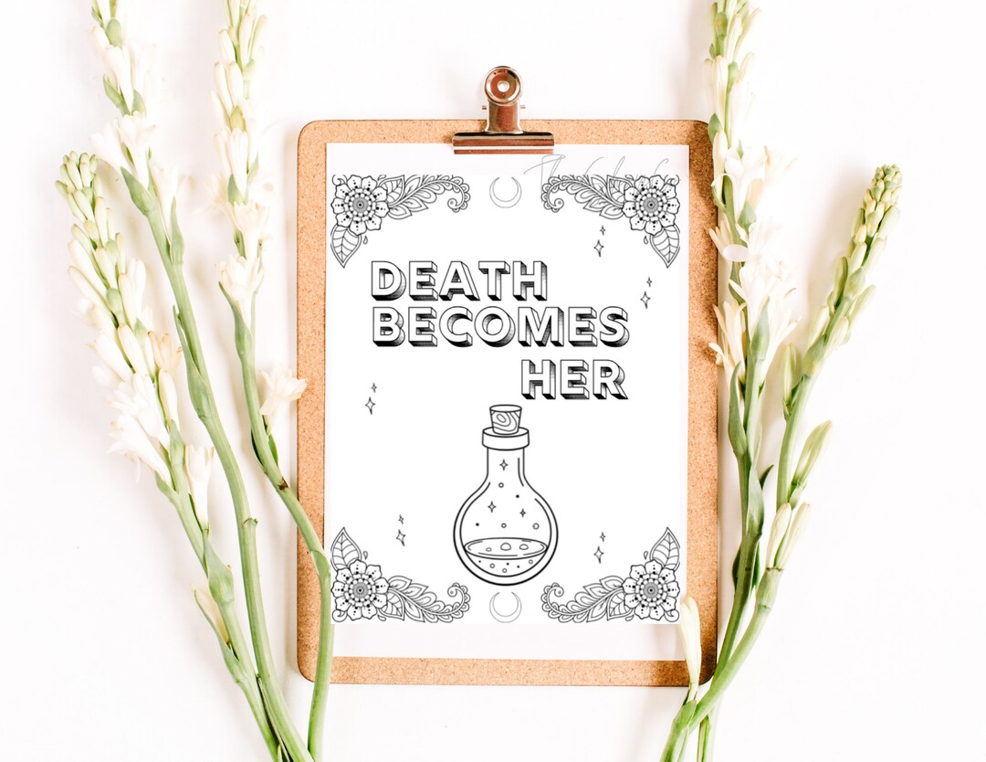 Death Becomes Her Coloring Page/ Printable/ Pdf/png/digital Downloads ...