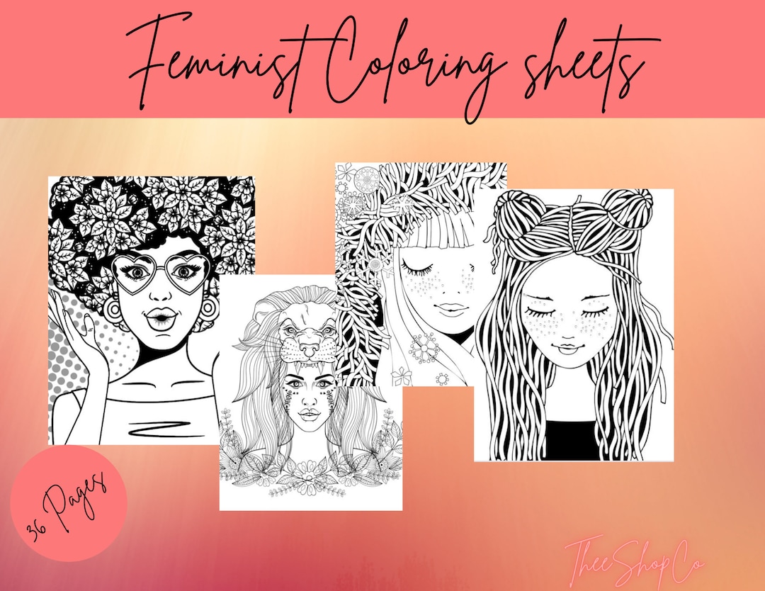 Women Empowerment Coloring Pages/ Feminist/pdf Printable Download/young ...