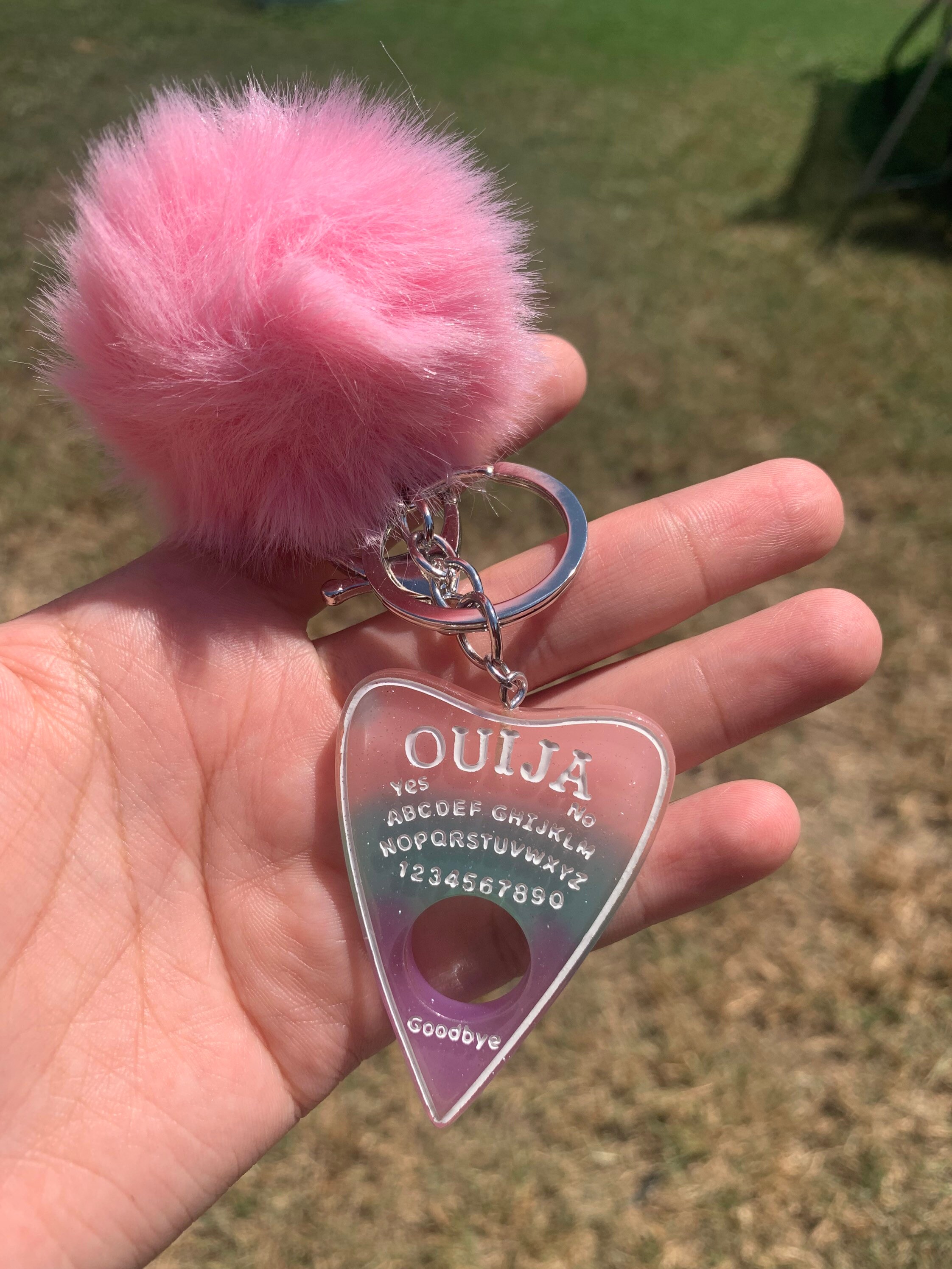 Ouija Keychain With Puffer Ball /resin Keychain/ouija Board/ Puffer ...