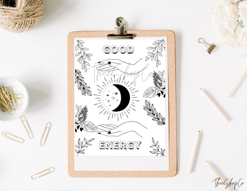 Good Energy Coloring Page/ Coloring/ Printable/ Digital Download/pdf ...