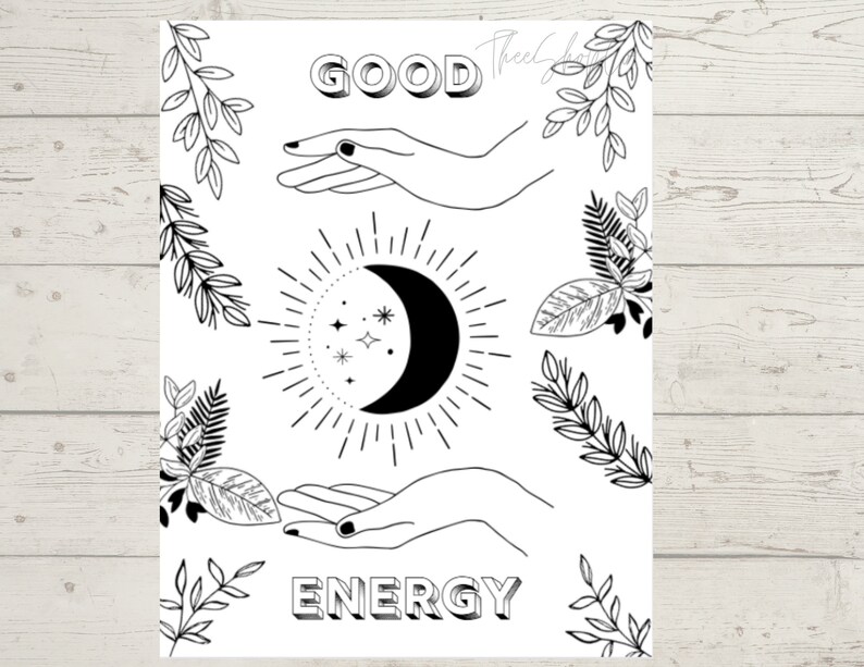 Good Energy Coloring Page/ Coloring/ Printable/ Digital Download/pdf ...