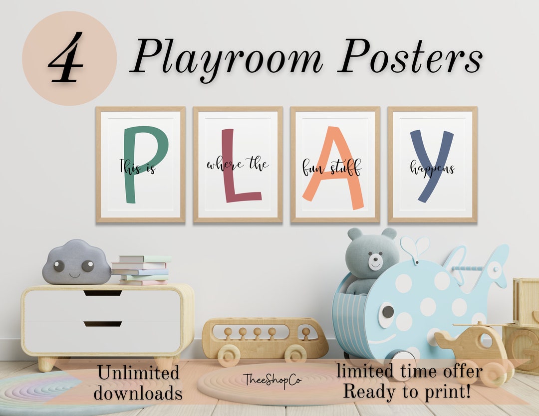 Playroom Posters/digital Wall Art/play Time Posters/sale/wall Decor ...