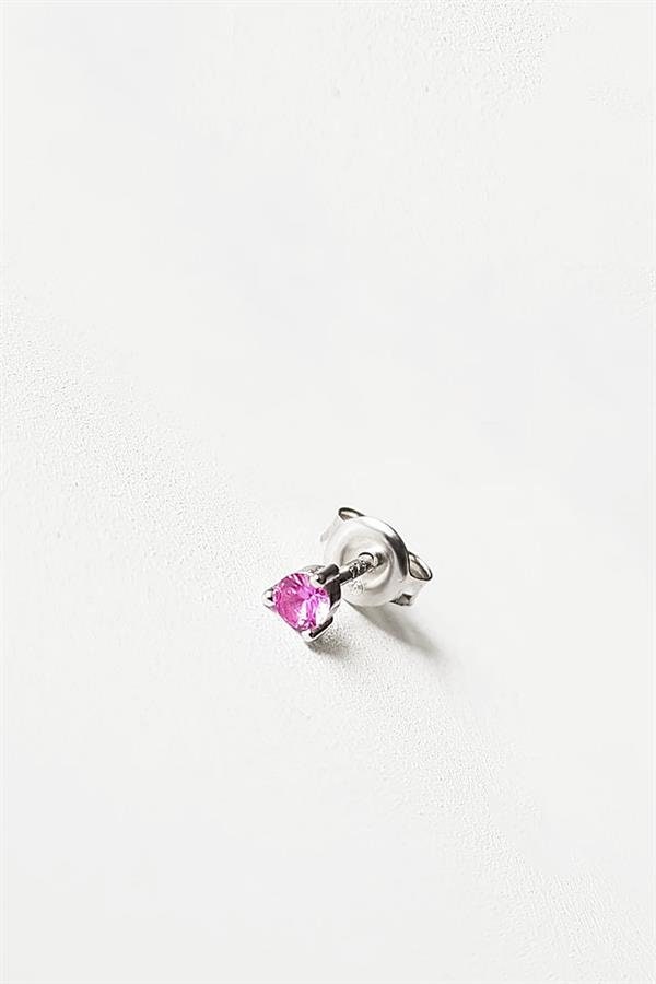 Pink Piercing Set,fuchsia Flower Earrings,pink Stud Silver Piercing ...