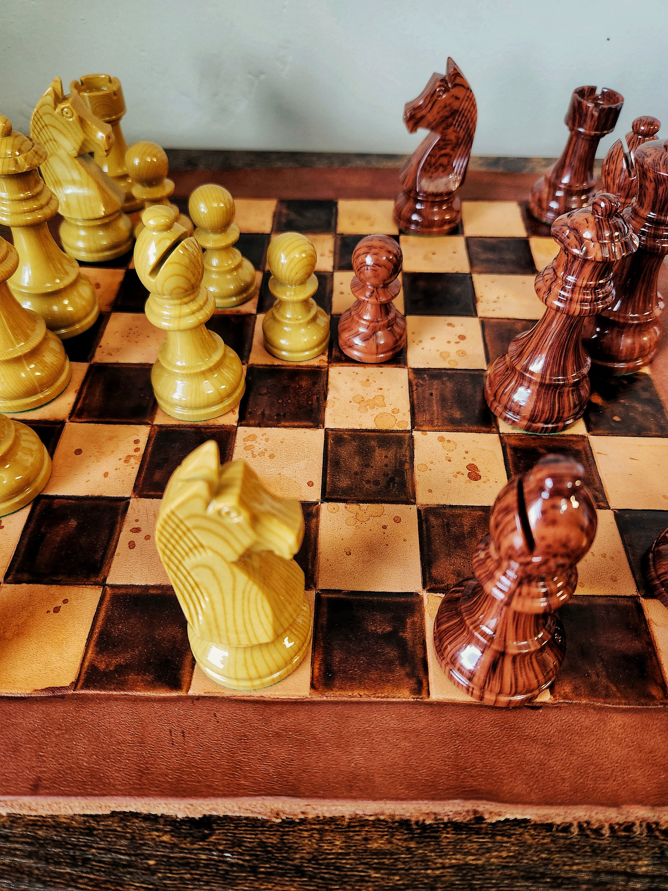 Leather Chess Board - Etsy