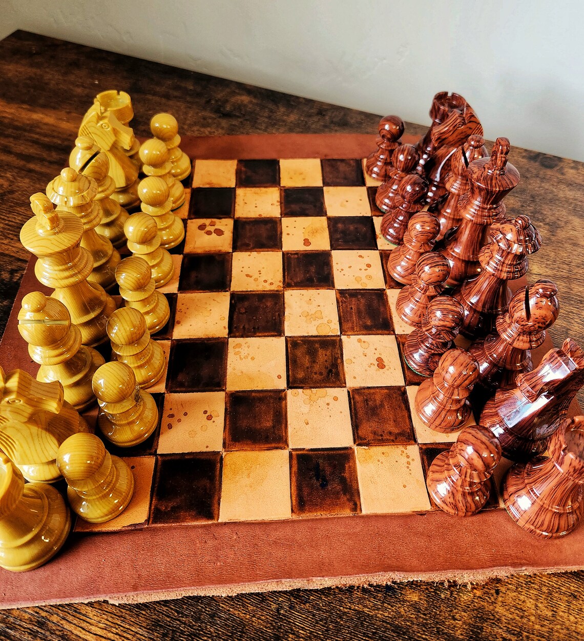Leather Chess Board - Etsy