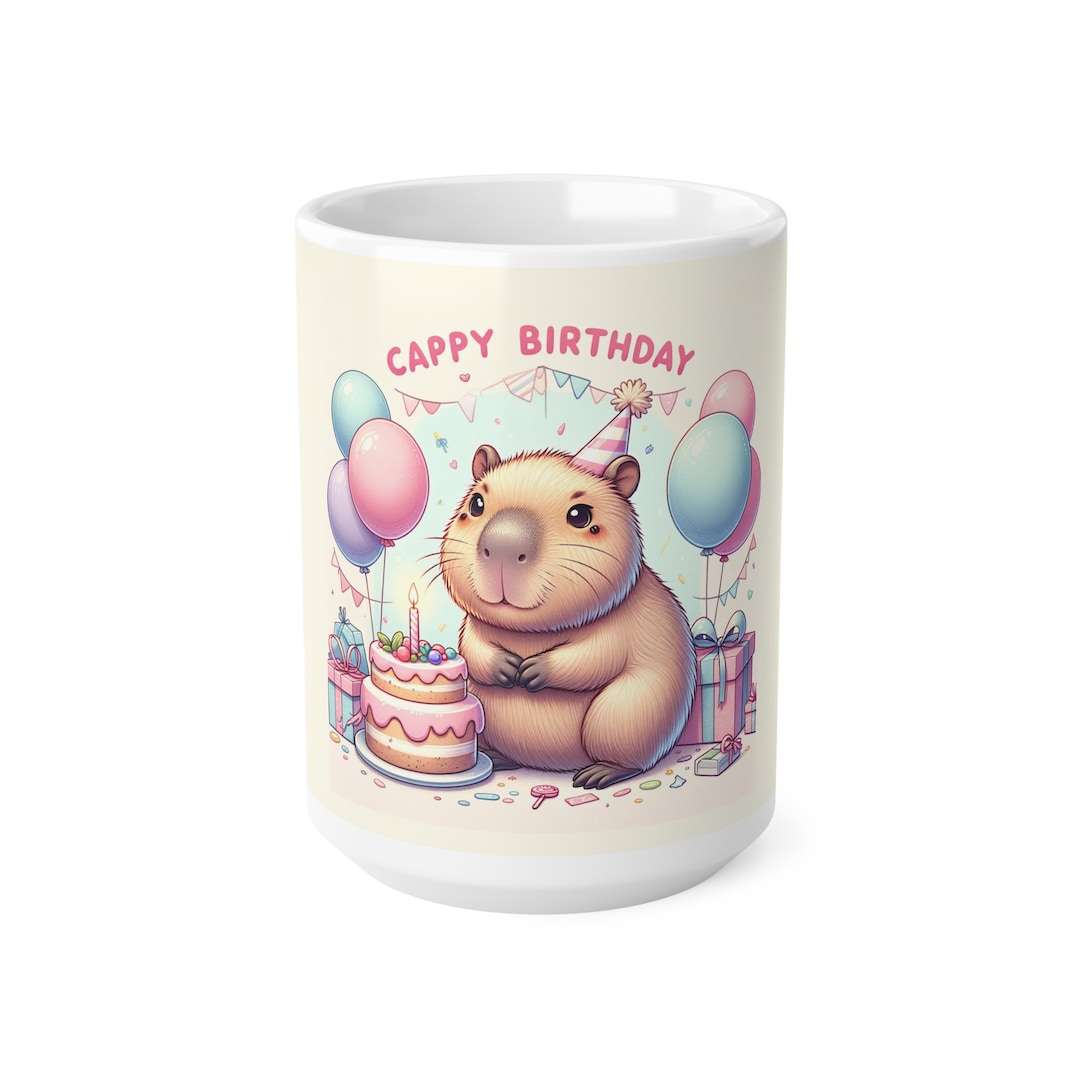 Cute Capybara Ceramic Coffee Cups, Cappy Birthday Cup - Etsy