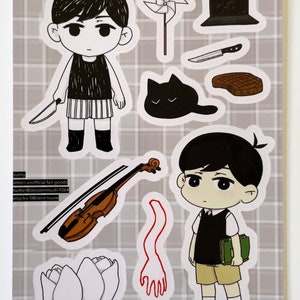 Omori Character Vinyl Sticker Sheets - Etsy