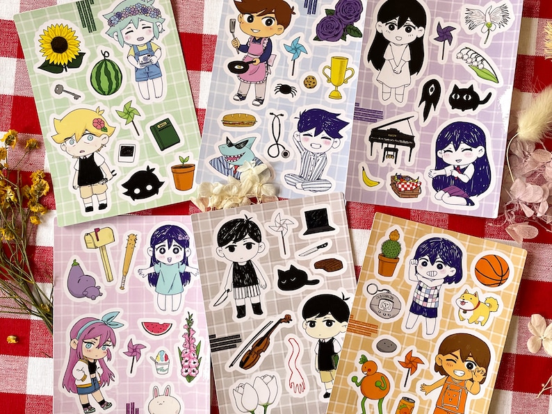 Omori Character Vinyl Sticker Sheets - Etsy