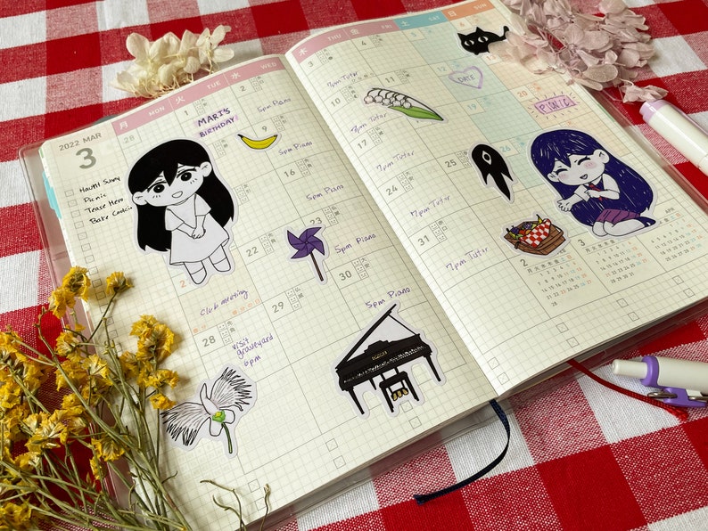 Omori Character Vinyl Sticker Sheets - Etsy