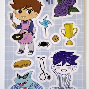 Omori Character Vinyl Sticker Sheets - Etsy