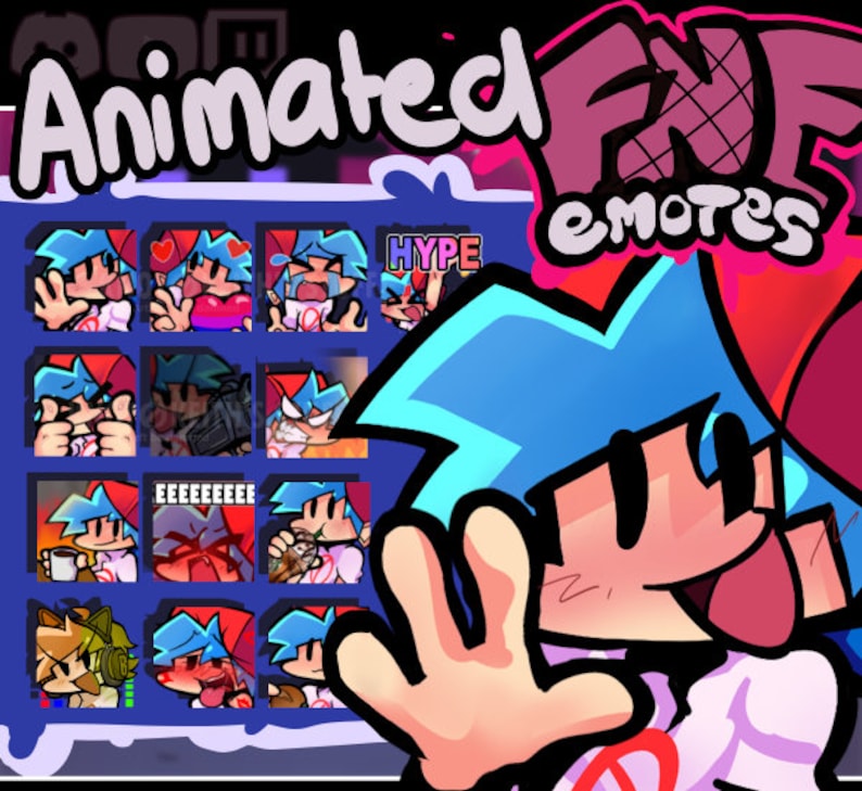 13x ANIMATED FNF, Friday Night Funkin' 'the Boyfriend' Emotes Pre-made ...