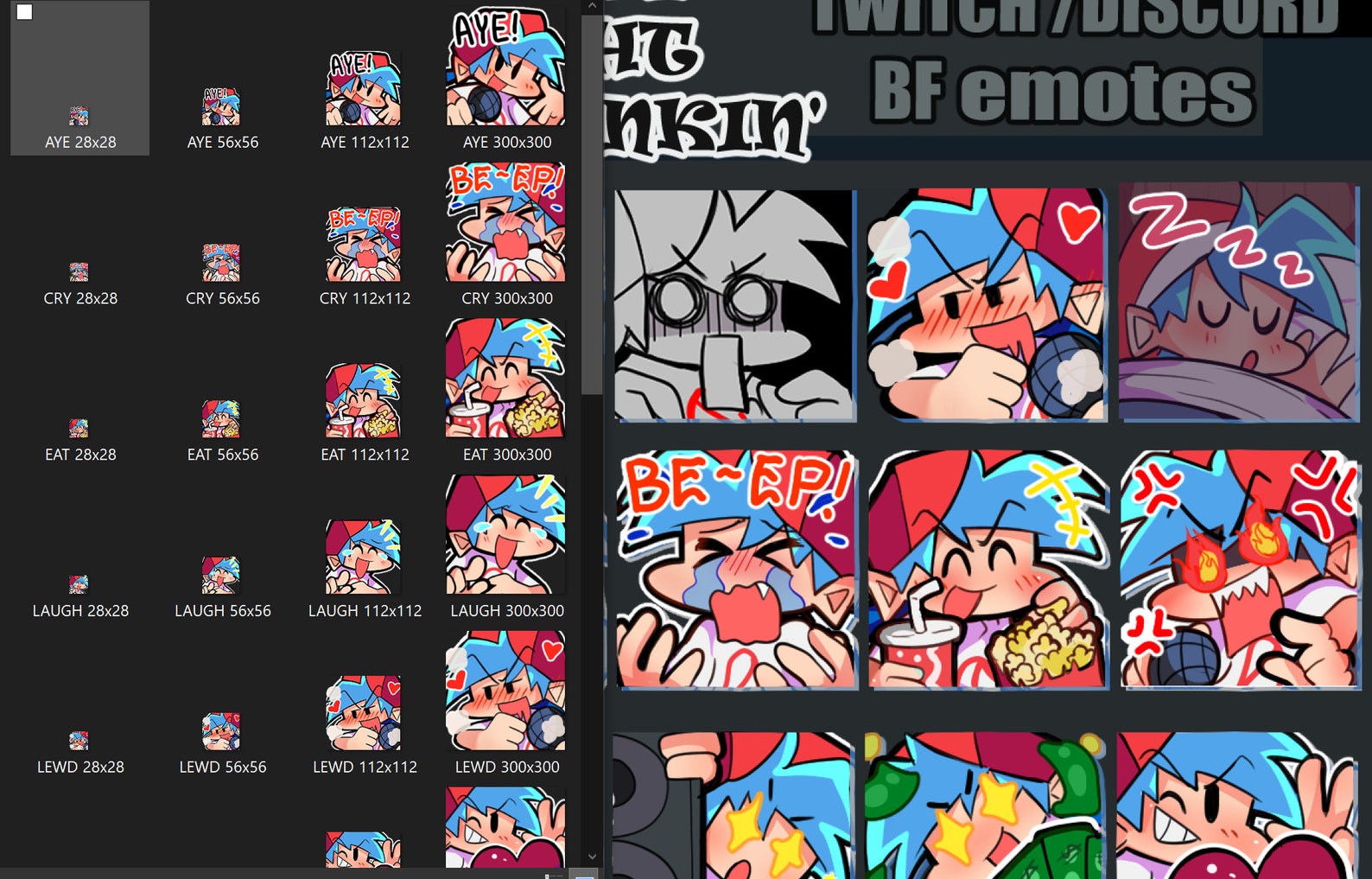 FNF, Friday Night Funkin// Boyfriend Emotes Pre Made - Etsy