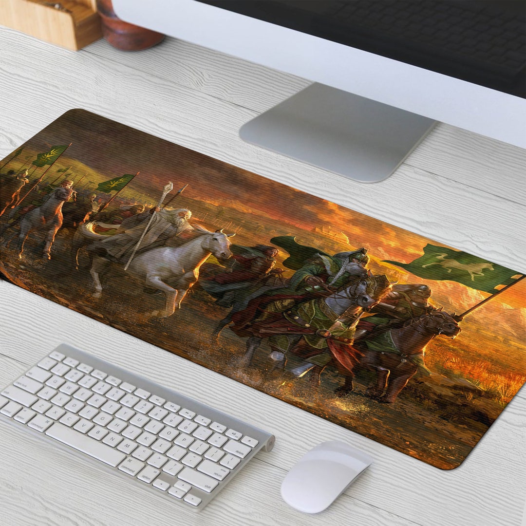 Man of Rohan Mousepad| Gandalf and Rohan Horse Art Desktop Mat for Gift ...