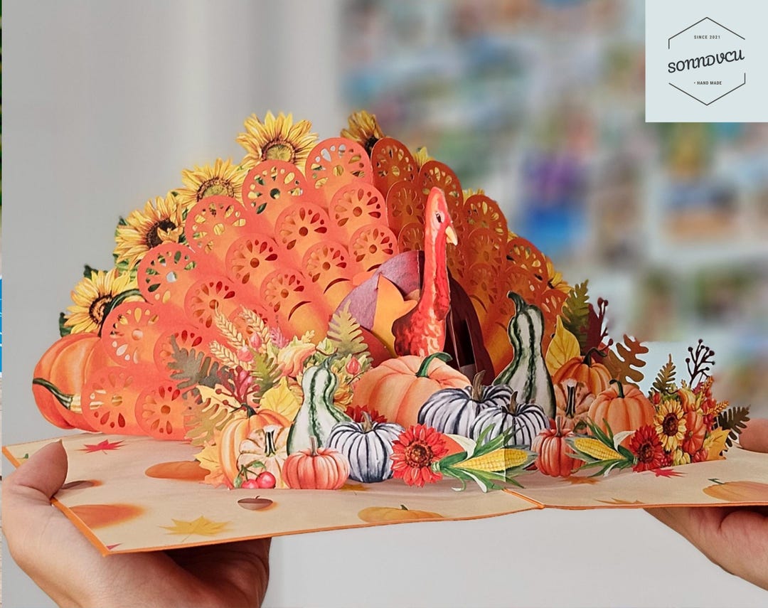 Turkey Pop-up Greeting Card for Thanksgiving Day| Secret Gift Ideas for ...