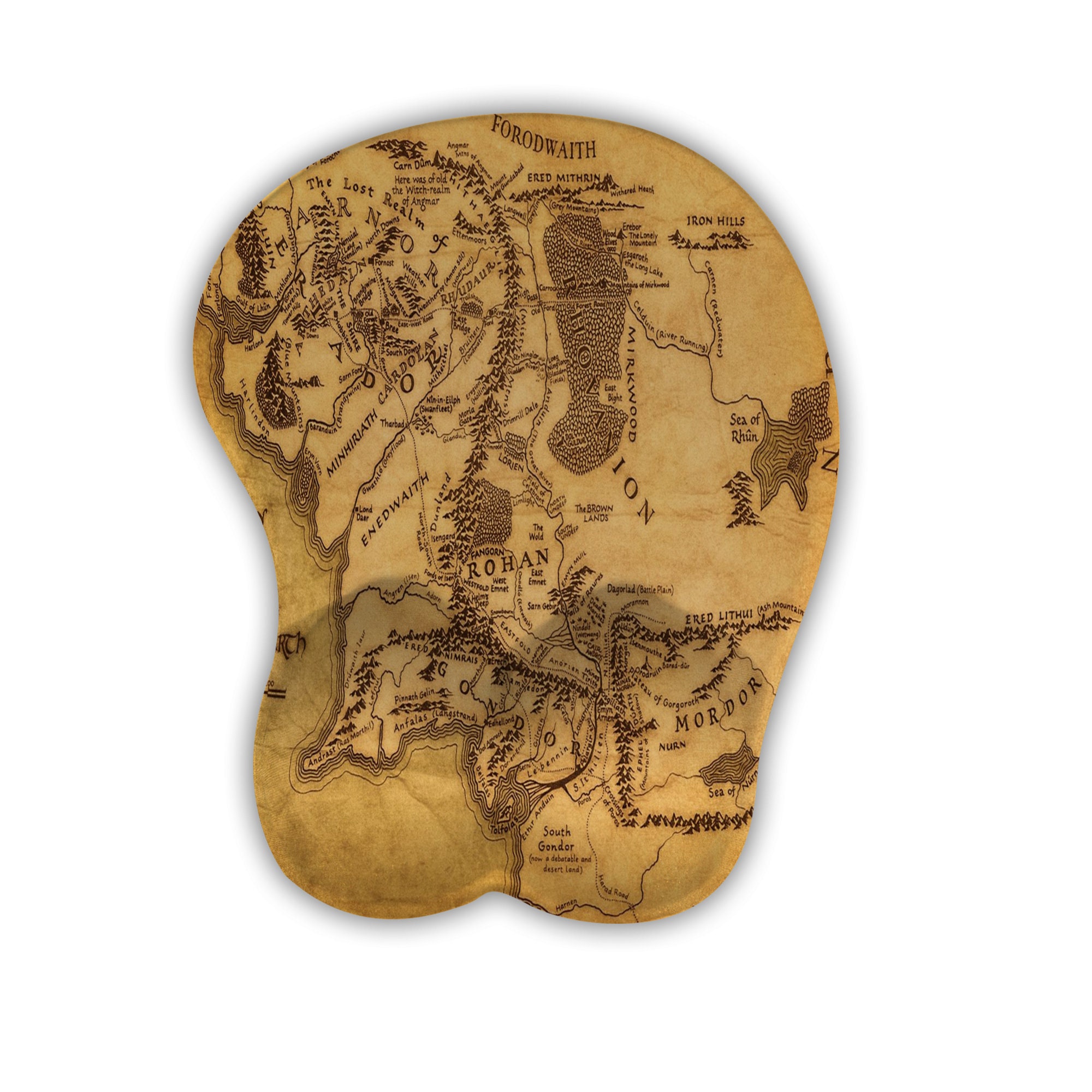 Mid-earth Map Wrist Rest Mouse Pad the Mid-earth Map Mouse Pad for ...